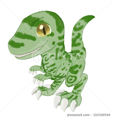Cute raptor dinosaur (thin version) - Stock Illustration [102500584 ...