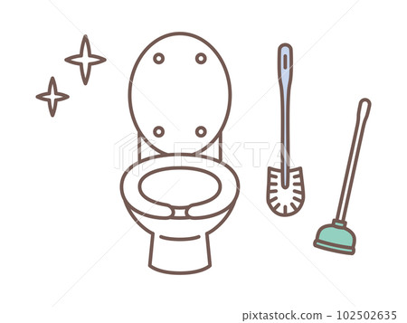 Cleaning the toilet - Stock Illustration [102502635] - PIXTA