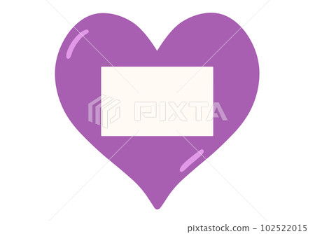 purple heart-shaped name tag - Stock Illustration [102522015] - PIXTA
