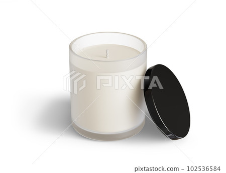 Minimalist candle mockup, frosted glass candle... - Stock Illustration [102536584] - PIXTA