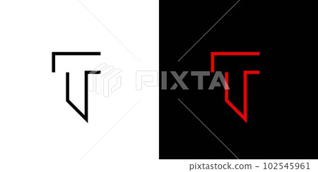Modern and unique letter T initials logo design-插圖素材 [102545961] - PIXTA圖庫
