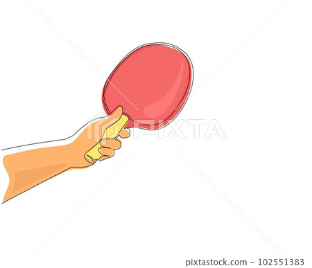 Single continuous line drawing player hand... - Stock Illustration ...