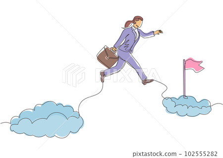 Single one line drawing fearless brave...-插圖素材 [102555282] - PIXTA圖庫