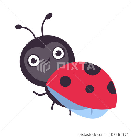 Cute little ladybug insect mascot cartoon...-插圖素材 [102561375] - PIXTA圖庫