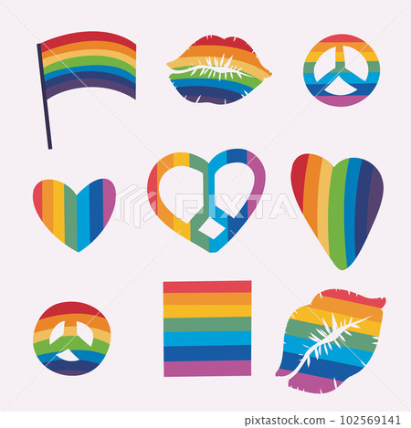 LGBTQ Pride Parade Set. Vector illustration of... - Stock Illustration ...