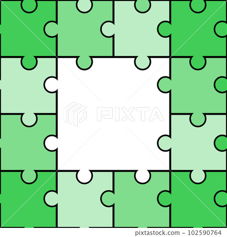 green square puzzle frame - Stock Illustration [102590764] - PIXTA