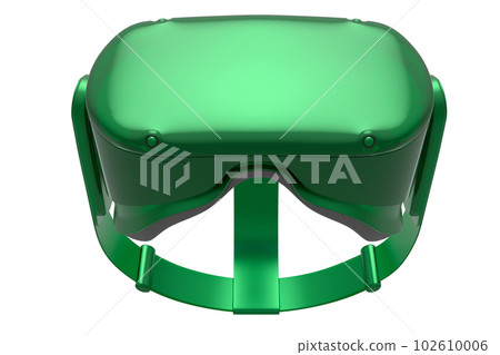 Realistic virtual reality glasses with green... - Stock Illustration ...