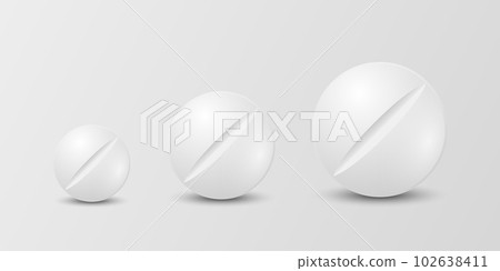 Vector 3d Realistic White Round Pharmaceutical... - Stock Illustration ...