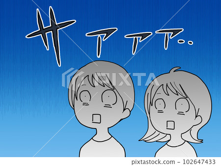 A man and woman who turned pale with a background - Stock Illustration ...