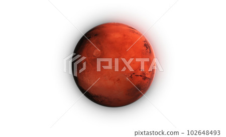3D Render Big Red Mars Planet Background On...-插圖素材 [102648493] - PIXTA圖庫