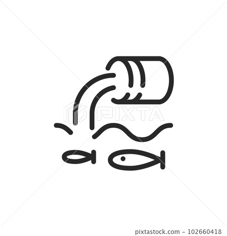 Water Pollution Icon. Vector Outline Symbol... - Stock Illustration ...