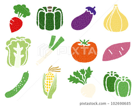 Vegetable set B drawing paper - Stock Illustration [102698685] - PIXTA
