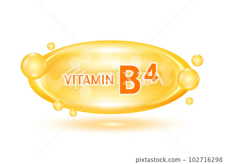 Vitamin B4 and minerals complex. Glossy...-插圖素材 [102716298] - PIXTA圖庫