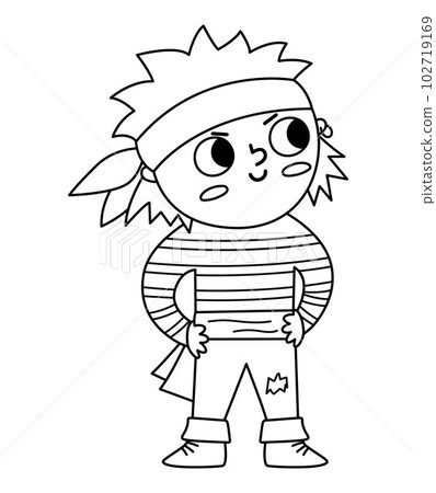 Cute Pirate Clipart Black And White