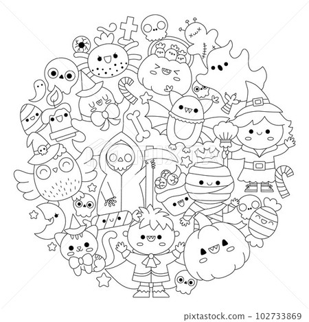 Halloween Doodle Art Coloring Pages [2025]