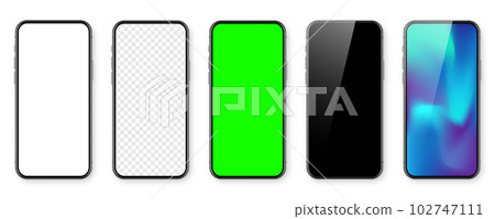 Smartphone with blank touch screen and abstract...-插圖素材 [102747111 ...