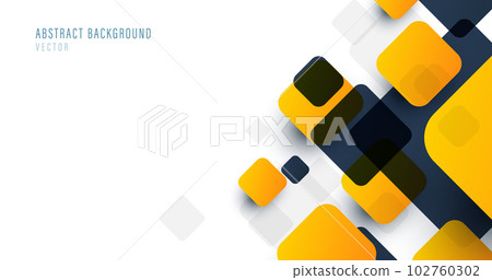 Abstract 3d geometric Yellow and dark square... - Stock Illustration ...
