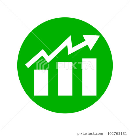 Round green bar chart icon. vector. - Stock Illustration [102763181 ...