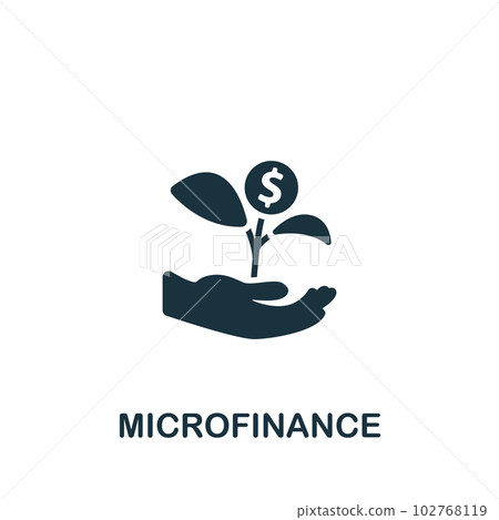 Microfinance icon. Monochrome simple sign from... - Stock Illustration ...