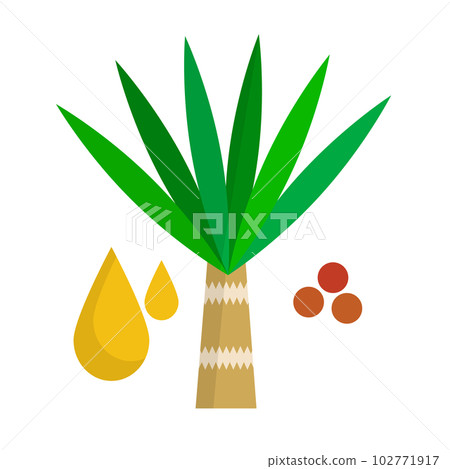 Palm oil and oil palm and palm oil fruit icons.... - Stock Illustration ...