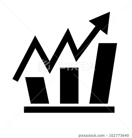 Emphasized bar chart silhouette icon. vector. - Stock Illustration ...