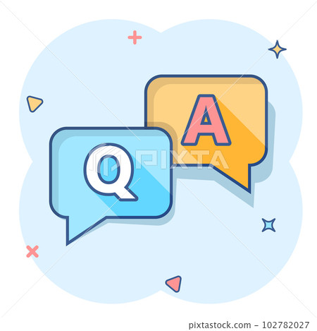 Question and answer icon in comic style....-插圖素材 [102782027] - PIXTA圖庫
