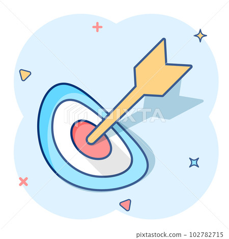 Vector cartoon target aim icon in comic style....-插圖素材 [102782715 ...