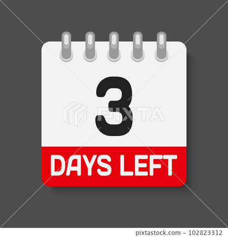 Countdown daily page calendar icon - 3 days left - Stock Illustration ...