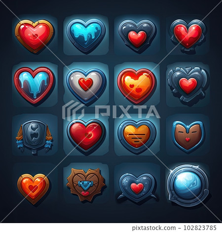 design heart game ai generated - Stock Illustration [102823785] - PIXTA