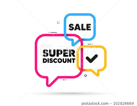 Super discount tag. Ribbon bubble chat banner....-插圖素材 [102826669 ...