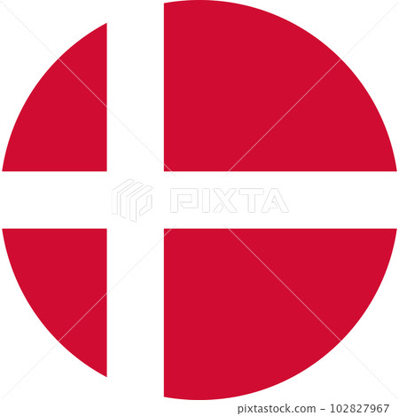 round Danish flag of Denmark - Stock Illustration [102827967] - PIXTA