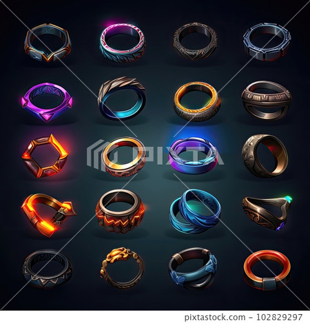 luxury ring circle game ai generated-插圖素材 [102829297] - PIXTA圖庫