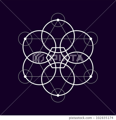 Sacred geometric shape, masonic symmetrical... - Stock Illustration ...