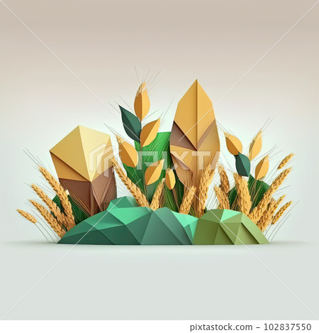 Low poly style agricultural field square landscape - Stock Illustration ...