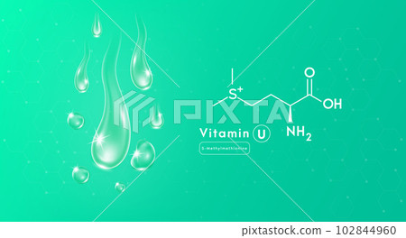 Drop water vitamin U green and structure....-插圖素材 [102844960] - PIXTA圖庫
