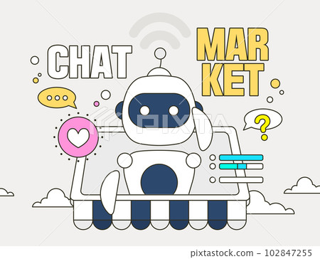 AI Chatbot Machine Shopping Template -插圖素材 [102847255] - PIXTA圖庫