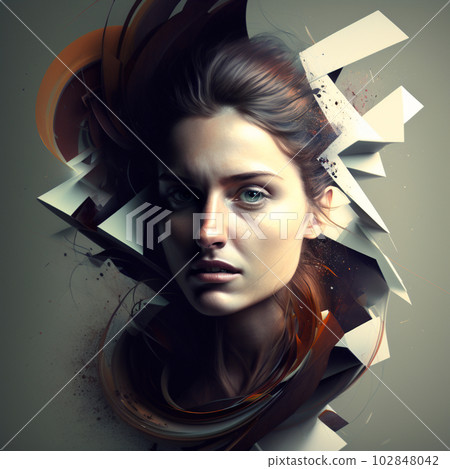 Female self-portrait AI image - Stock Illustration [102848042] - PIXTA