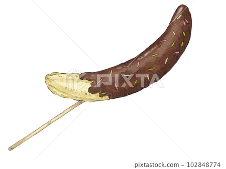 Chocolate banana illustration (watercolor style) - Stock Illustration ...