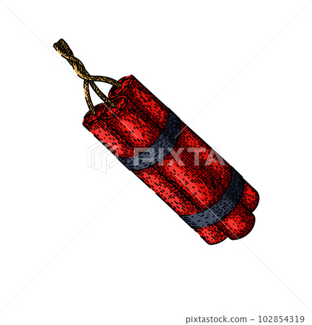 dynamite explosion tnt sketch hand drawn vector - Stock Illustration ...