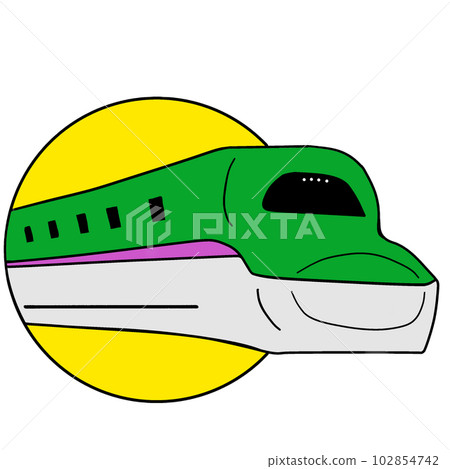 Shinkansen Hayabusa illustration - Stock Illustration [102854742] - PIXTA