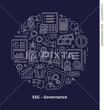 ESG Governance concepts, icons set. Icons... - Stock Illustration [102856537] - PIXTA