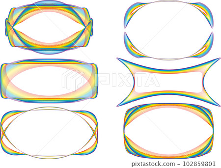 Colorful rainbow color line frame set - Stock Illustration [102859801 ...