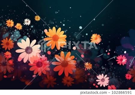 spring beautiful flora bloom floral flower... - Stock Illustration ...