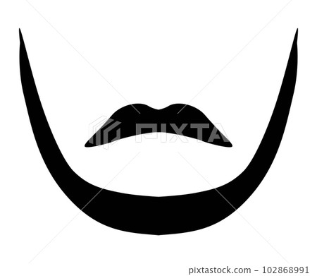 Natural Moustache and Chin Curtain Beard style... - Stock Illustration ...