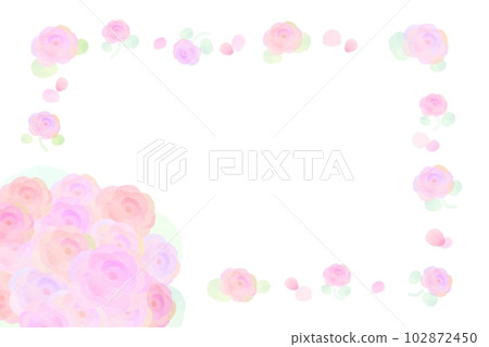 Cute frame of a bouquet of pale pink roses - Stock Illustration ...