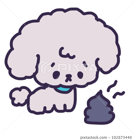 Illustration of a cute toy poodle puppy pooping... - Stock Illustration ...