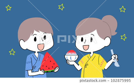 Children enjoying summer in Samue - Stock Illustration [102875995] - PIXTA