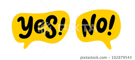 YES NO icon logo. Word yes no text on talk...-插圖素材 [102879543] - PIXTA圖庫