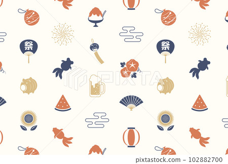 Seamless pattern of Japanese summer tradition - Stock Illustration ...