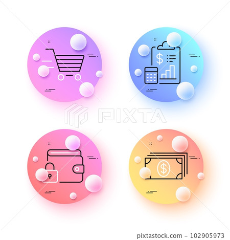 Report, Lock and Delivery shopping minimal line... - Stock Illustration [102905973] - PIXTA